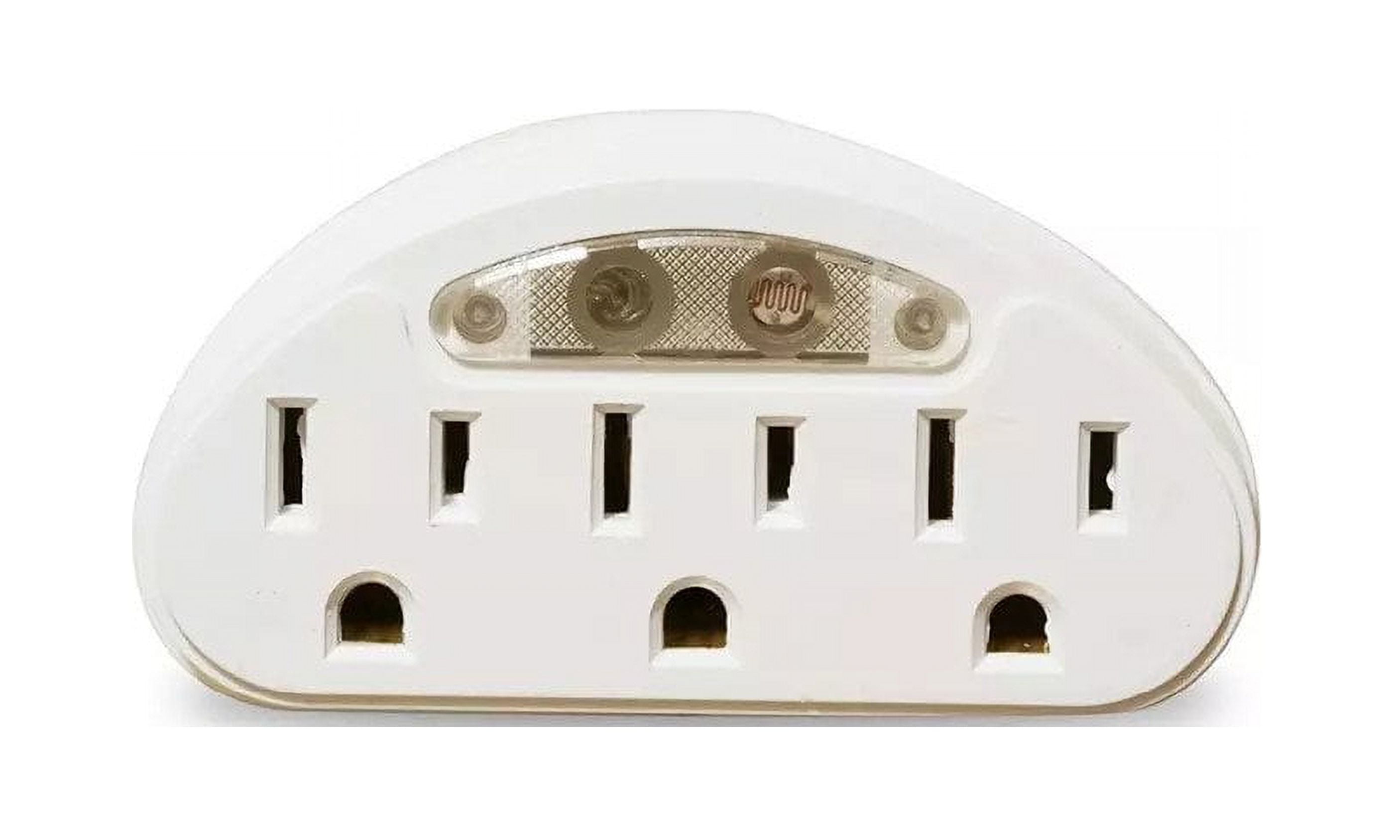 US Plug Wall Tap with 3 Outlet Sockets Splitter Converter and Sensor ...