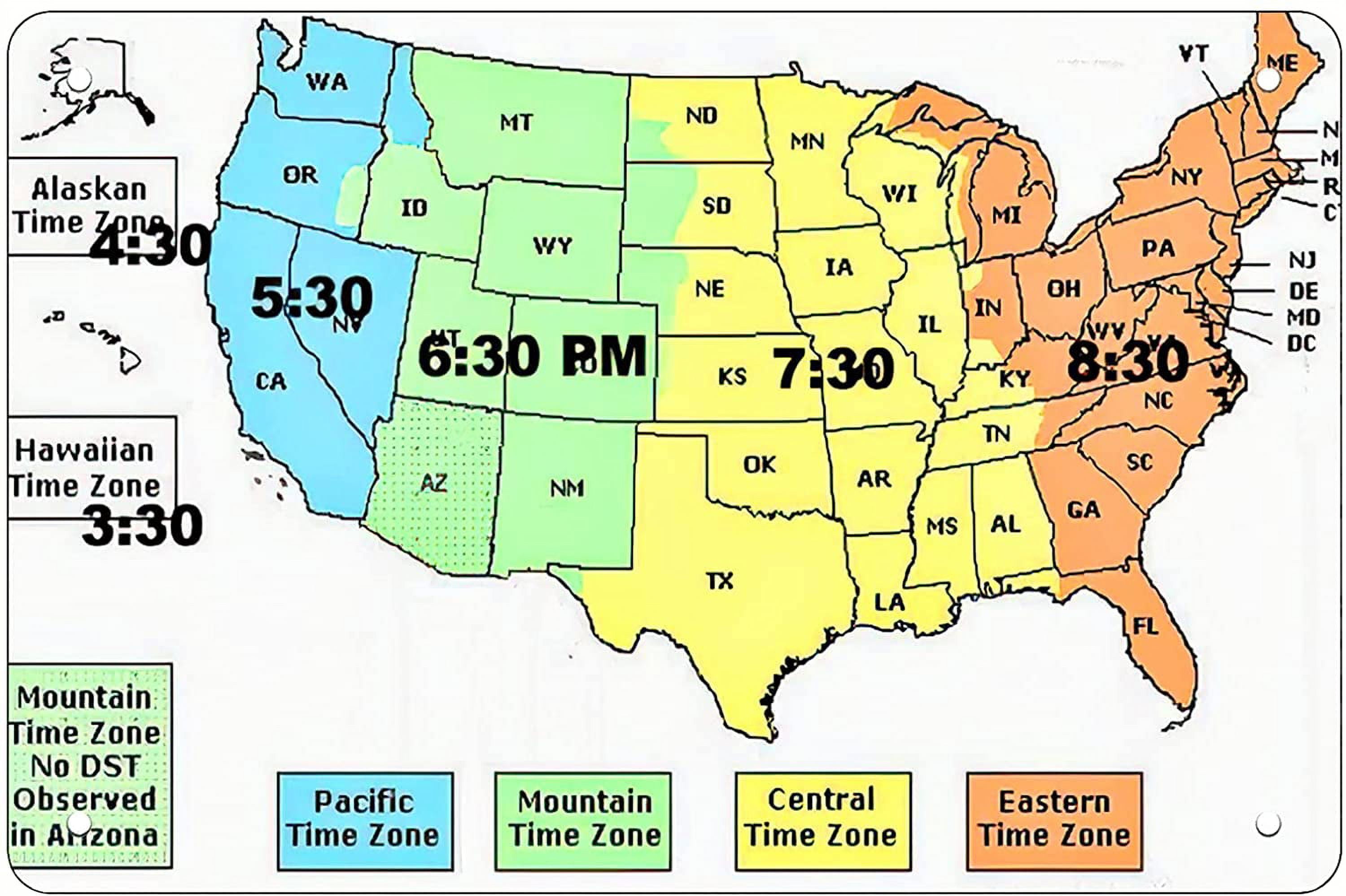 Us Maps With Time Zones