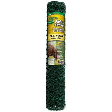 Garden Craft 36in H x 25ft L Green Plastic Vinyl Poultry Netting, Multi ...