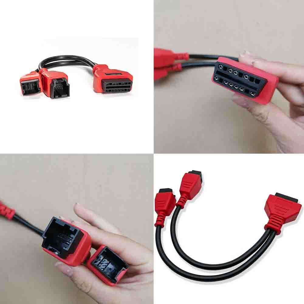 US1-2Pc12+8 Pin Connector Cable Adaptor Fit For Chrysler Autel Maxisys ...