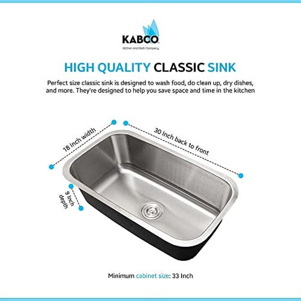 US607SSGR 30 Inch Stainless Steel Single Bowl Classic Kitchen Sink ...