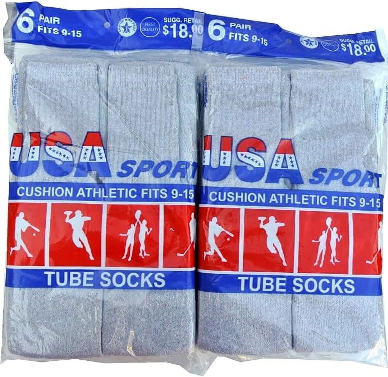 L&H SOCKS Men's Moisture Wicking Cotton Tube Socks, Gray (12 Pack ...