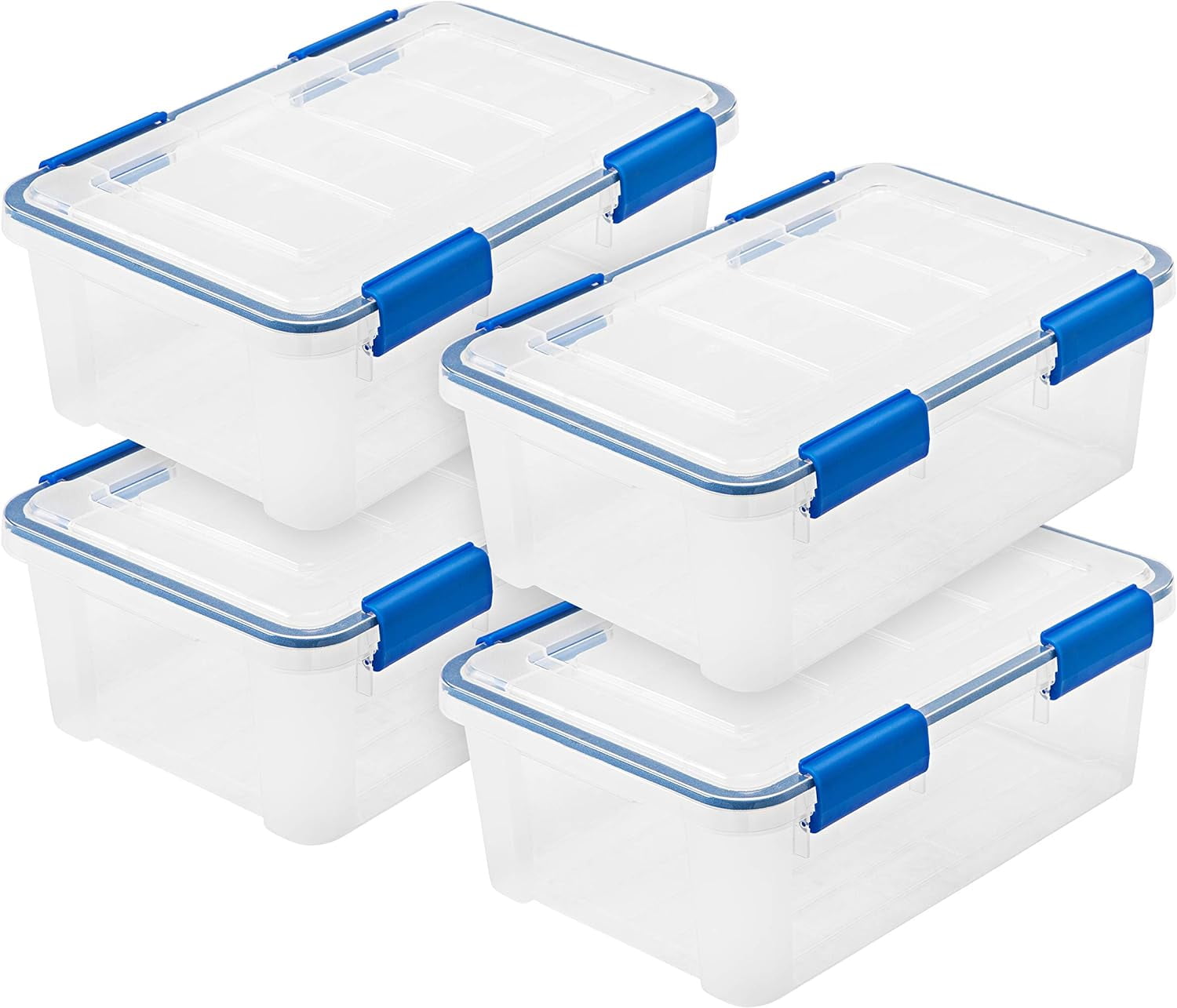USA 16 Qt Storage Box with Gasket Seal Lid, 4 Pack - BPA-Free, Made in ...