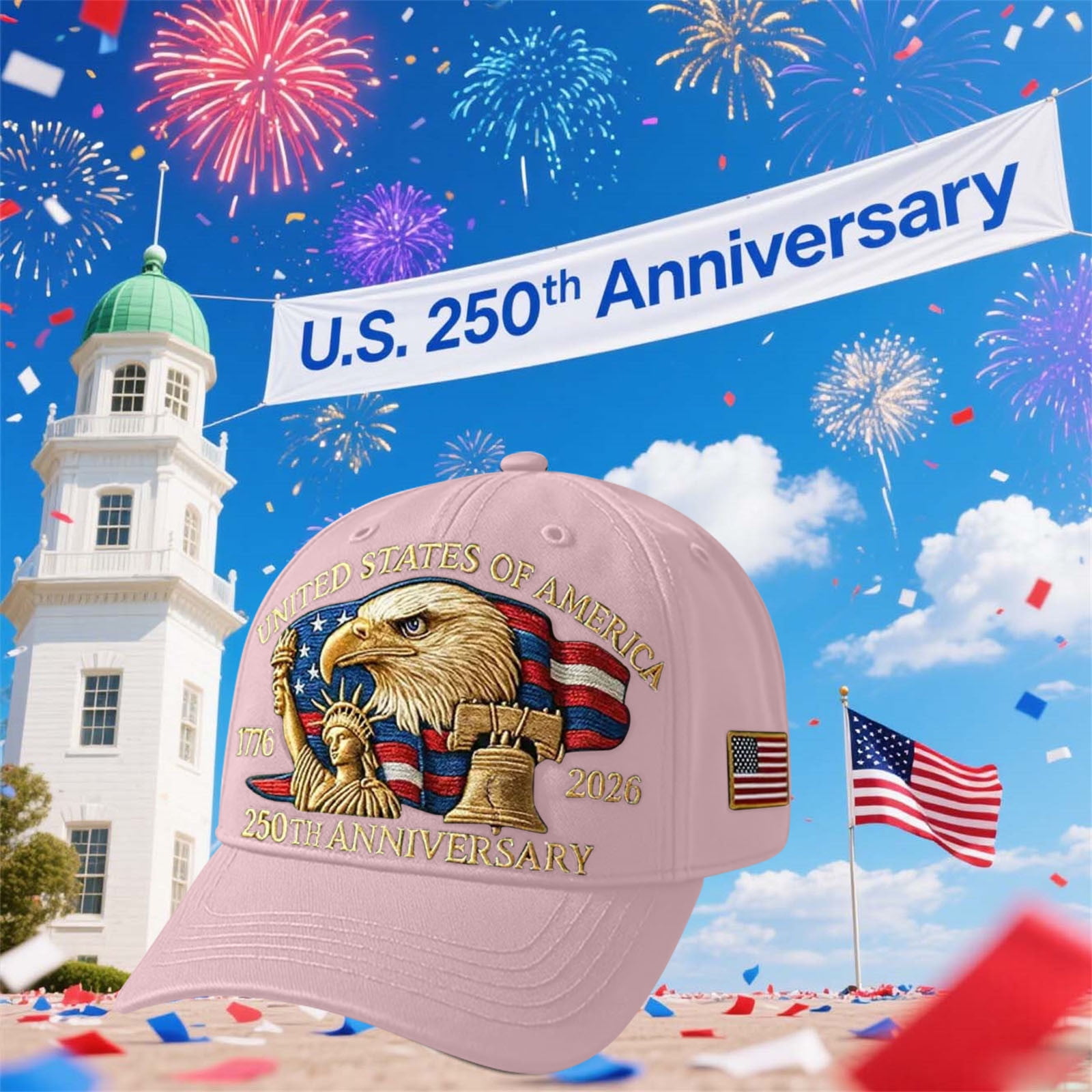 America 250th Anniversary Hat, Memorial Day Hats for Men, Commemorative ...