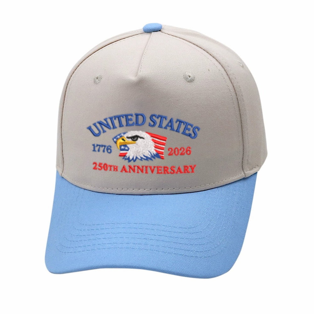 USA 250 Vintage Trucker Hat - Oversized Embroidered Letters & Panel ...