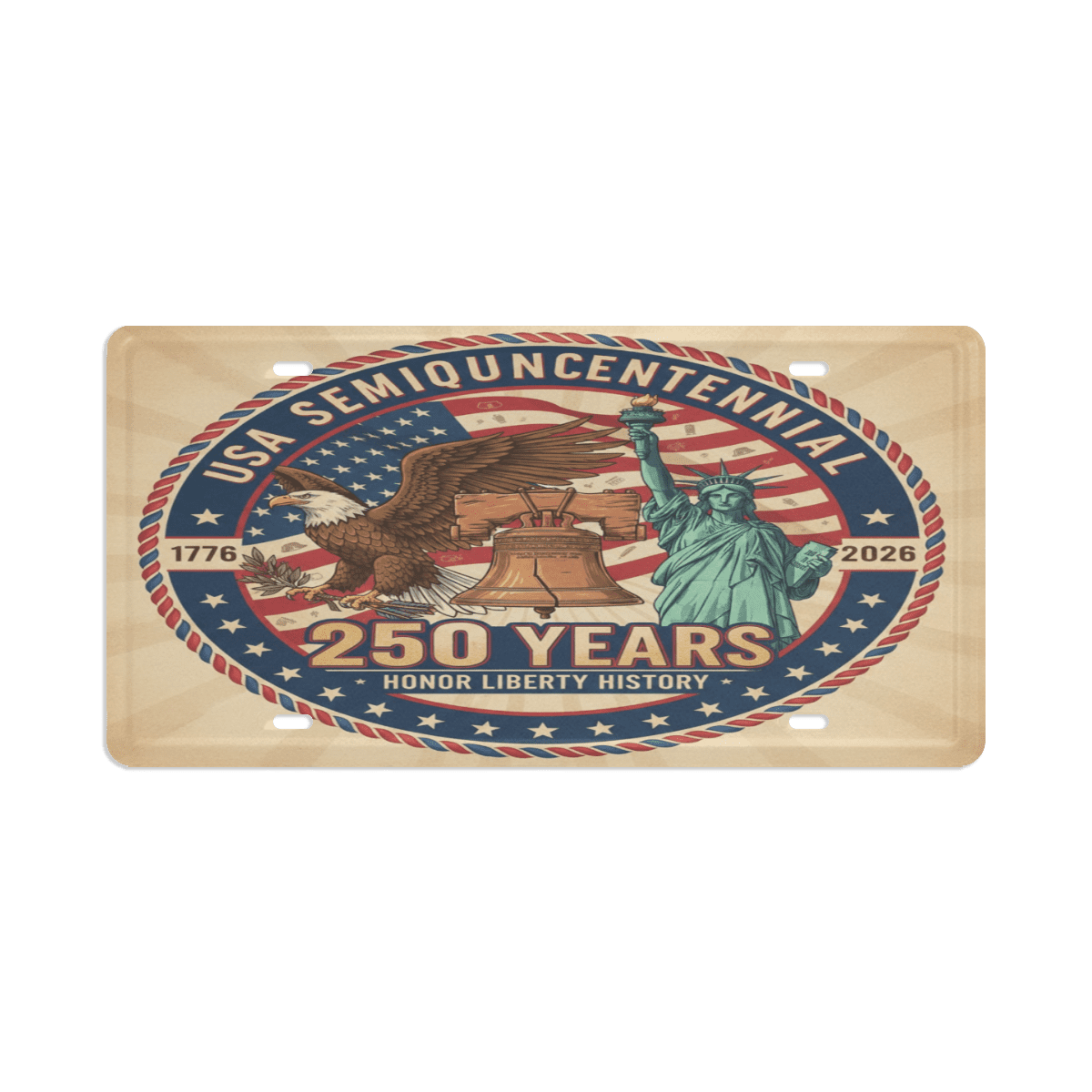 USA 250th Anniversary (1776-2026) Patriotic License Plate Cover ...