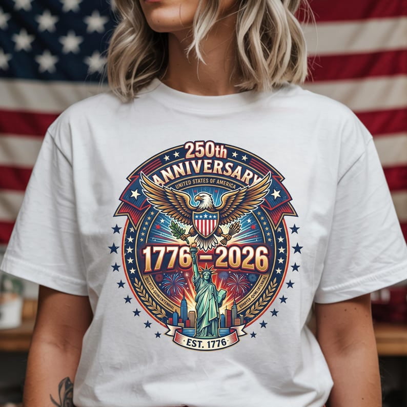 USA 250th Anniversary 1776-2026 Shirt, Patriotic Eagle Freedom Tee ...