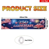 USA 250th Anniversary Banner Patriotic Decorations, 1776-2026 America ...