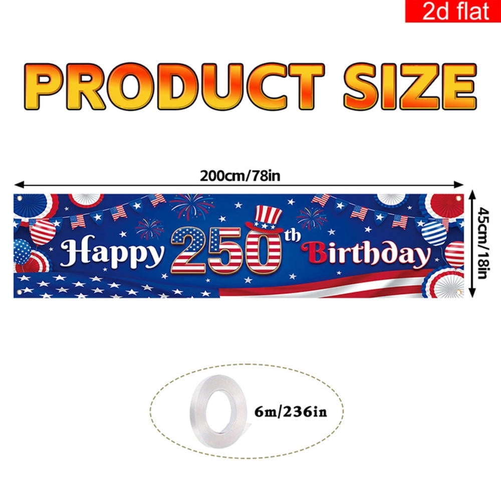 USA 250th Anniversary Banner Patriotic Decorations, 1776-2026 America ...