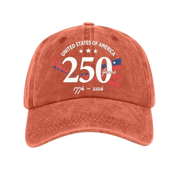 USA 250th Anniversary Baseball Cap 1776-2026 Distressed Washed Cotton ...