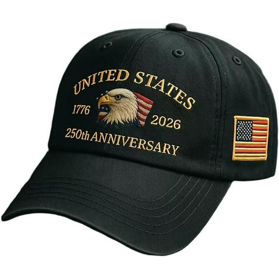 USA 250th Anniversary Baseball Cap, Patriotic Embroidered Hat for Men ...