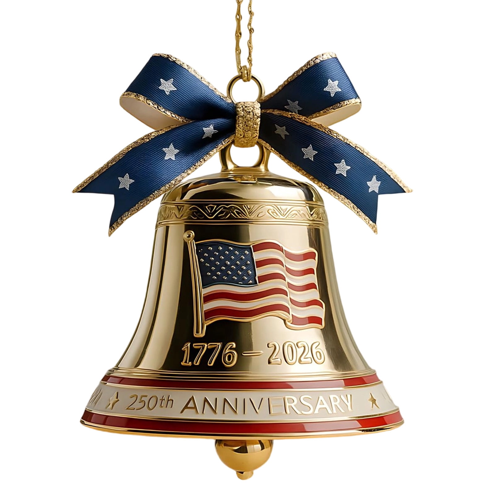 USA 250th Anniversary Bell Ornament - Vintage Metal Liberty Bell ...