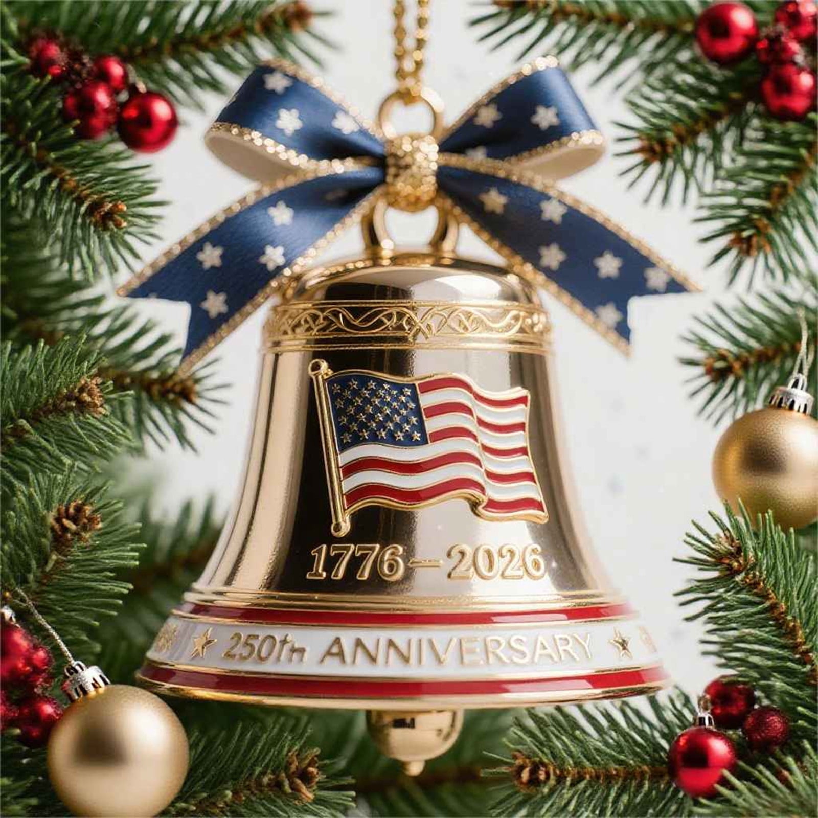 USA 250th Anniversary Bells Ornaments Honor 250 Years of Heritage ...