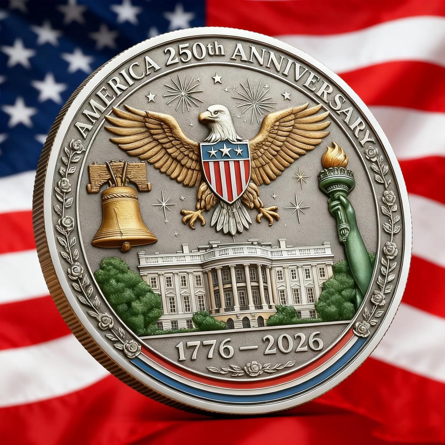 USA 250th Anniversary Coin Collectible Ornament, 250 Year Anniversary ...
