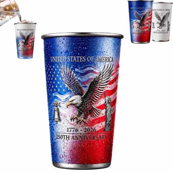 USA 250th Anniversary Color Changing Tumbler, 1776-2026 Patriotic ...
