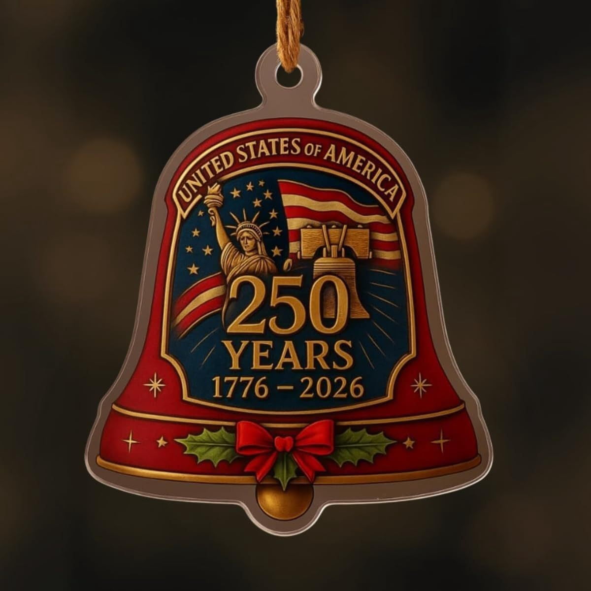 USA 250th Anniversary Commemorative Bell Ornament, 250th Anniversary ...