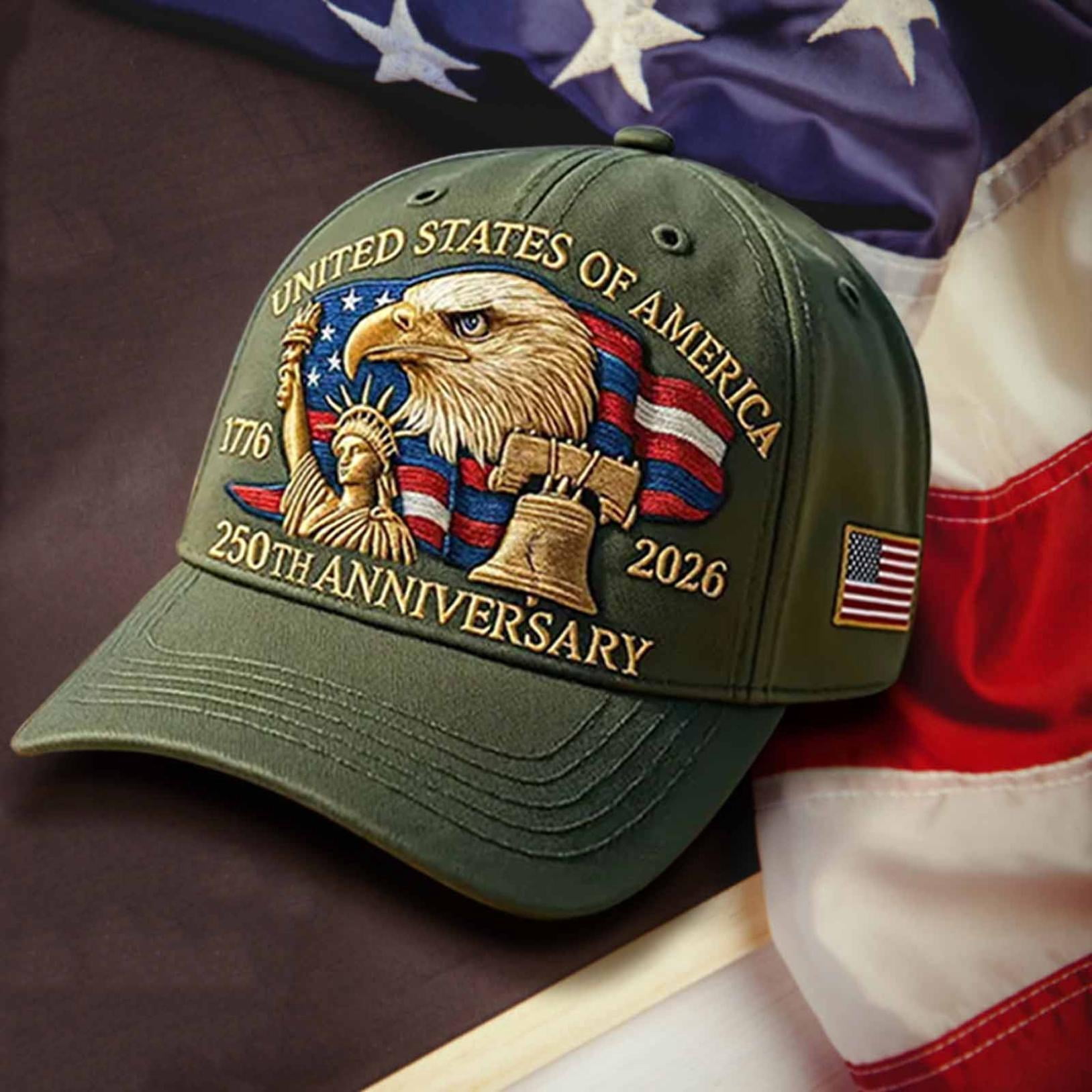 USA 250th Anniversary Commemorative Hat, Patriotic Adjustable Baseball ...