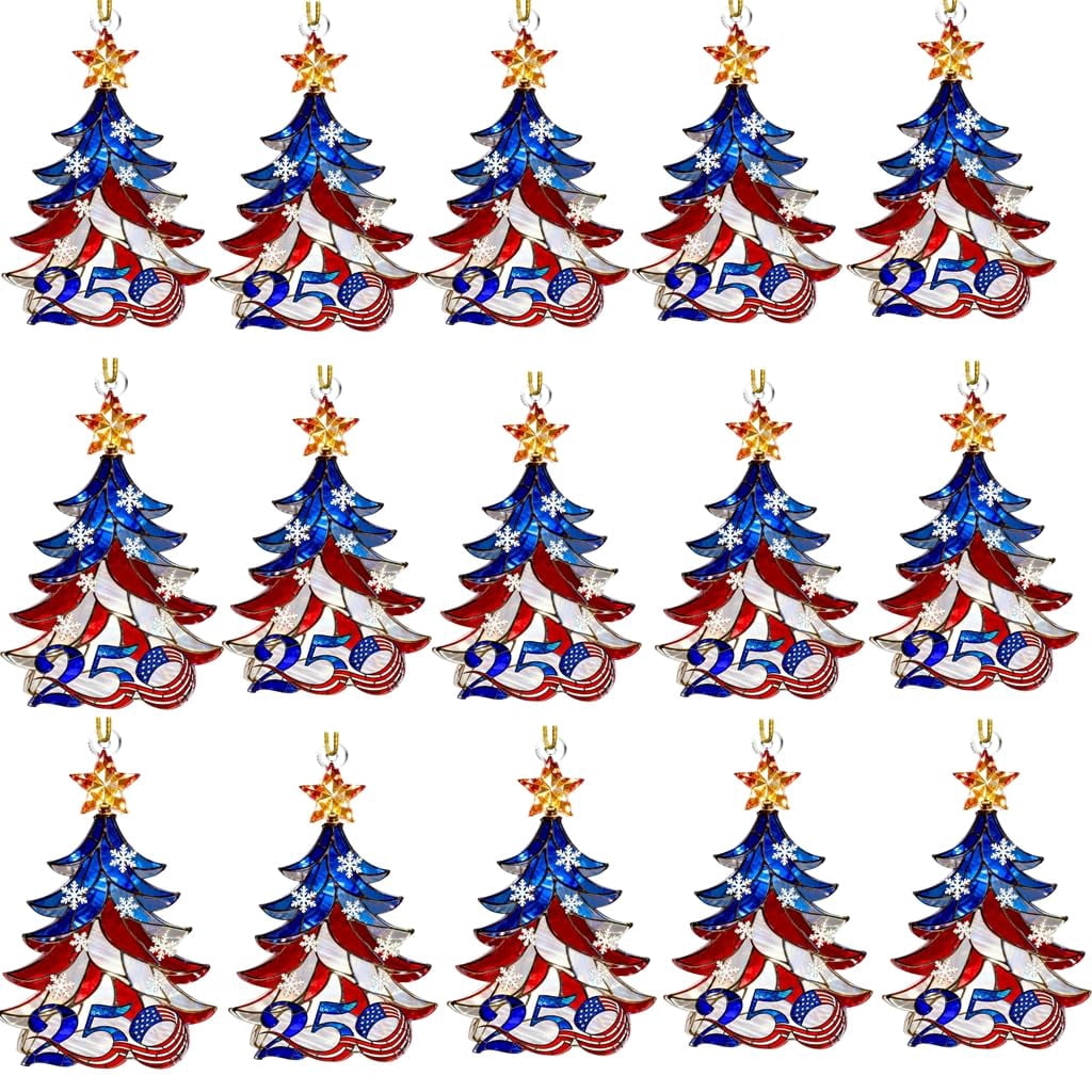 USA 250th Anniversary Commemorative Ornament, 2D Acrylic Patriotic ...