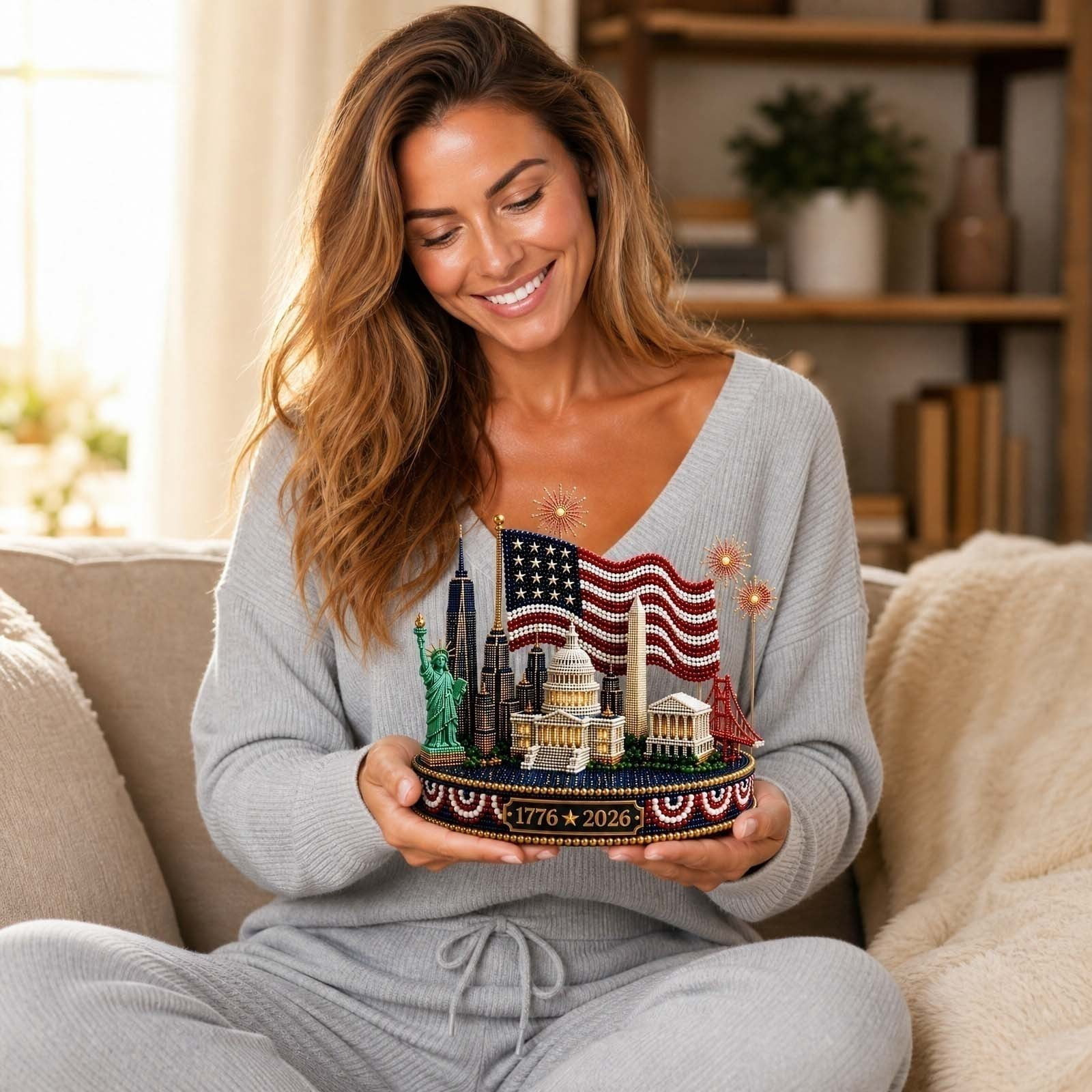 USA 250th Anniversary Diamond Art Kit Patriotic DIY Bead Craft Kit ...