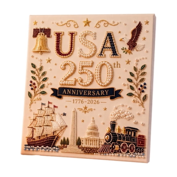 USA 250th Anniversary Diamond Painting Kit , 7.87x7.87in Full Drill ...