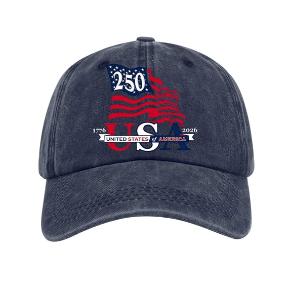 USA 250th Anniversary Distressed Baseball Cap Vintage Washed Cotton ...