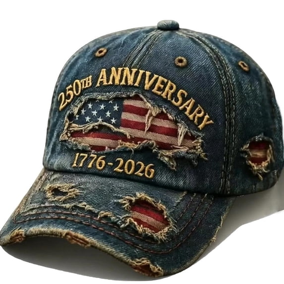 USA 250th Anniversary Distressed Casual Cap,Patriotic Theme 1776-2026 ...
