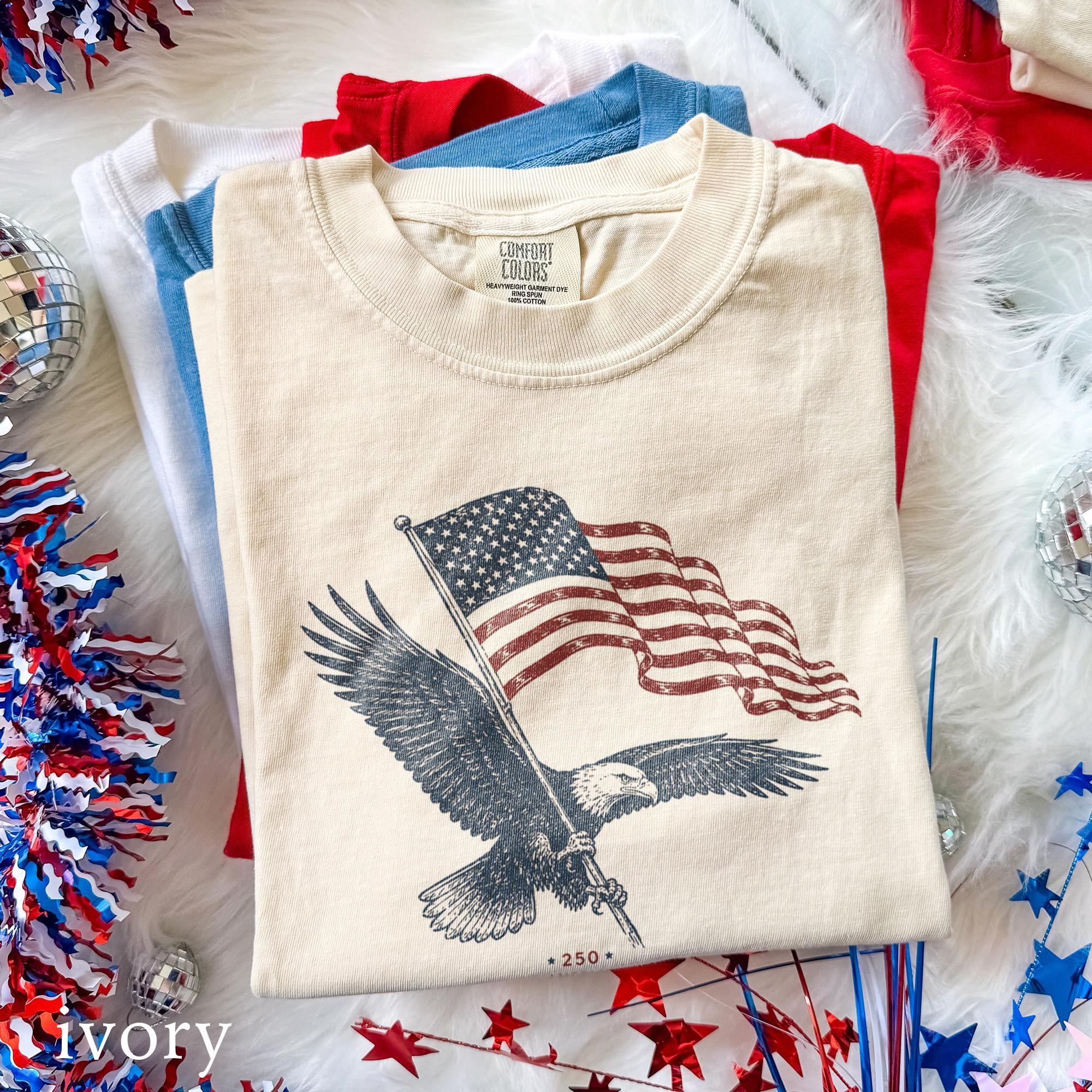 USA 250th Anniversary Eagle Flag Shirt Patriotic America Freedom Tee ...