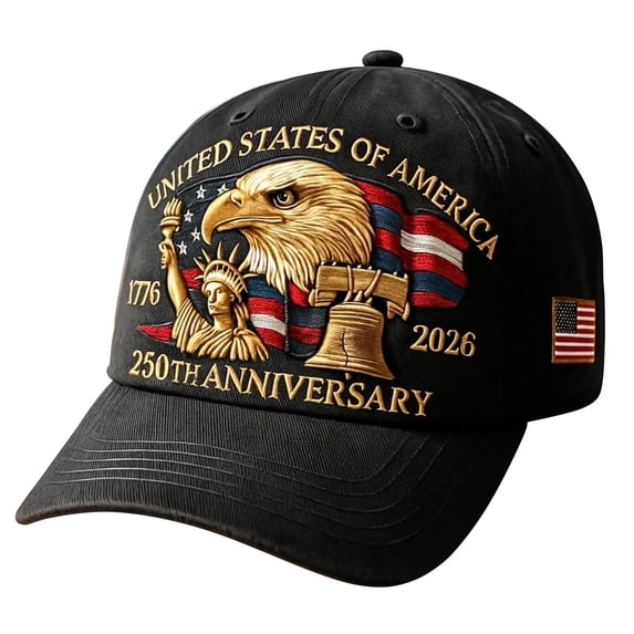 USA 250th Anniversary Embroidered Patriotic Hat, Adjustable Retro ...