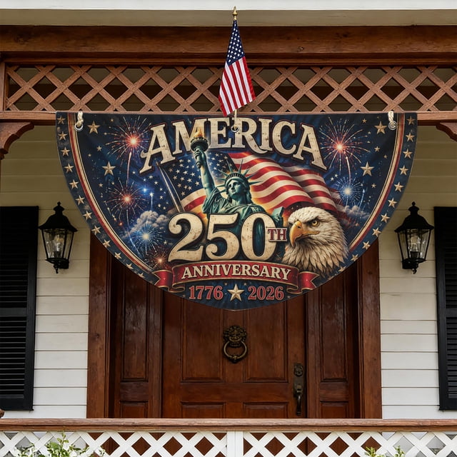 USA 250th Anniversary Fan Flag, 2026 Patriotic Bunting Flag, 250 Years ...