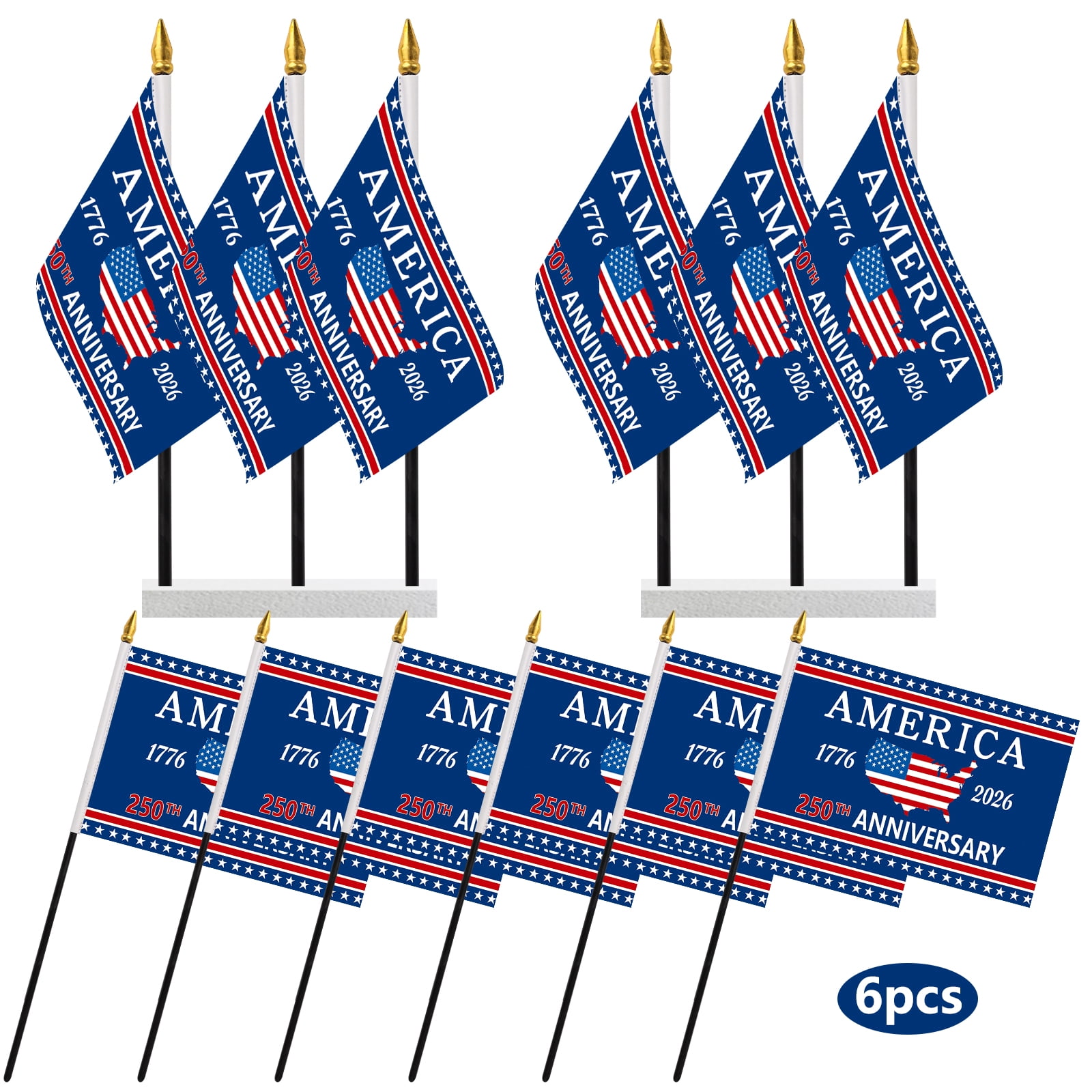 USA 250th Anniversary Hand Held Flag, Patriotic America Map 1776 2026 ...