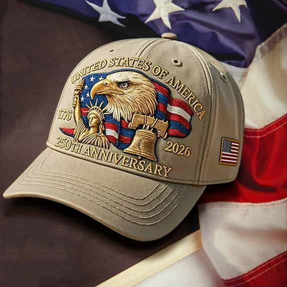 USA 250th Anniversary Hat, Retro Washed Adjustable Baseball Cap, Eagle ...