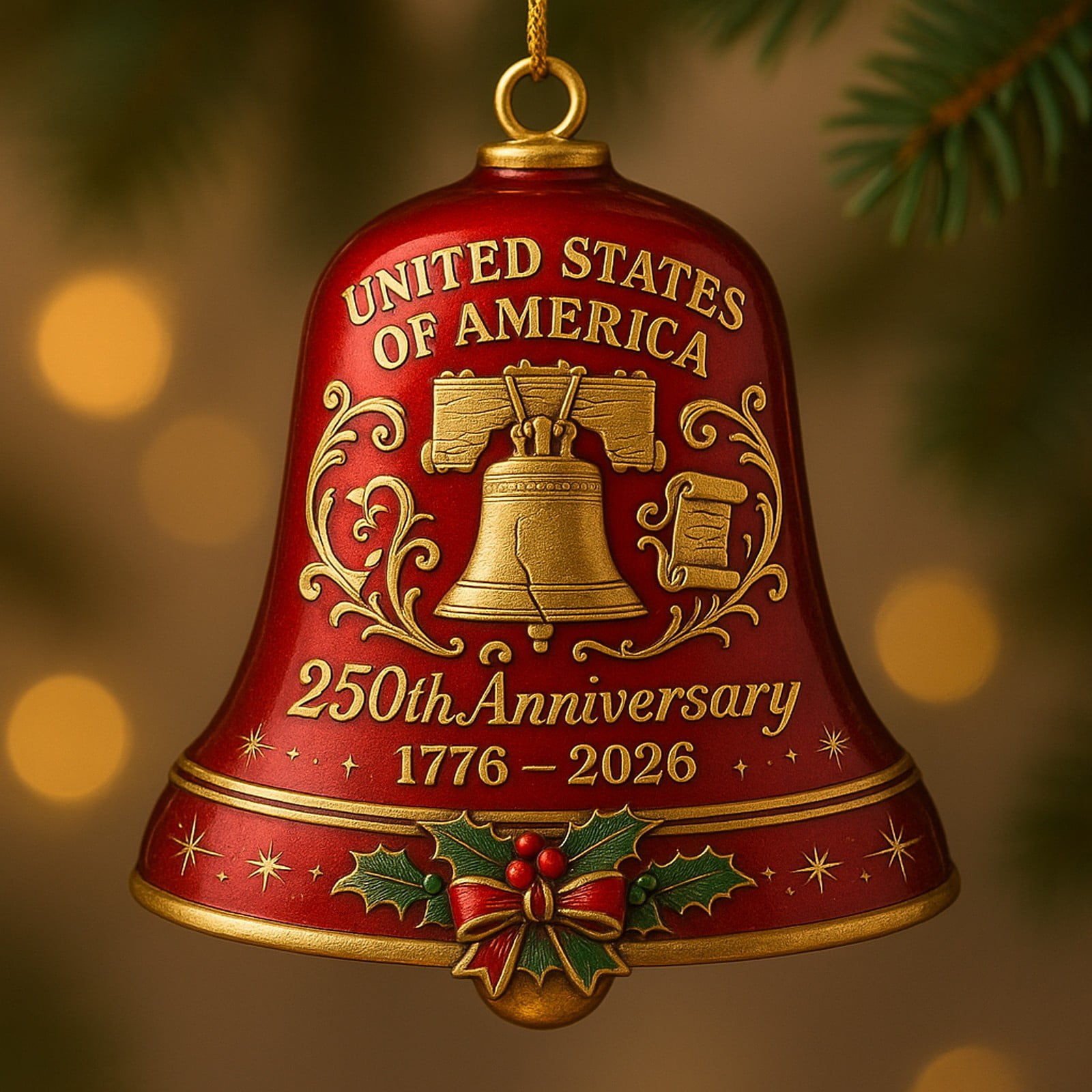USA 250th Anniversary Liberty Bell Ornament, US Founding Pendant Gift ...