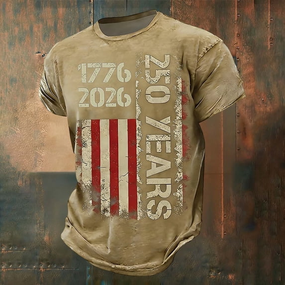 USA 250th Anniversary Merchandise Men Short Sleeve Crewneck ...