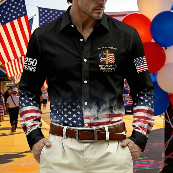 USA 250th Anniversary Merchandise Mens Long Sleeve Button Down 250th ...