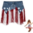 USA 250th Anniversary Patriotic Denim Fringe Belt Star Tassel Waist ...