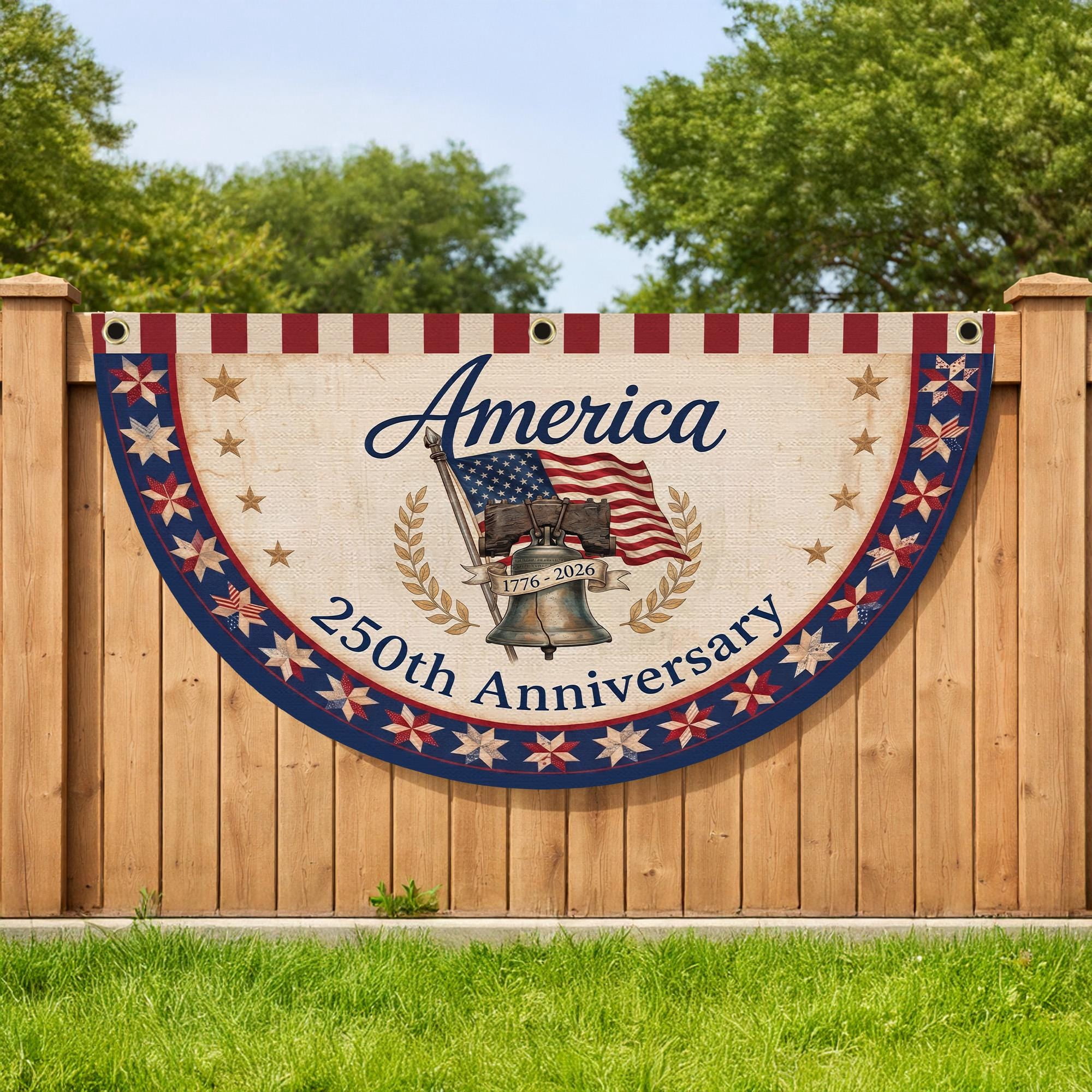USA 250th Anniversary Pleaing Bunting Flag, America Semiquincentennial ...