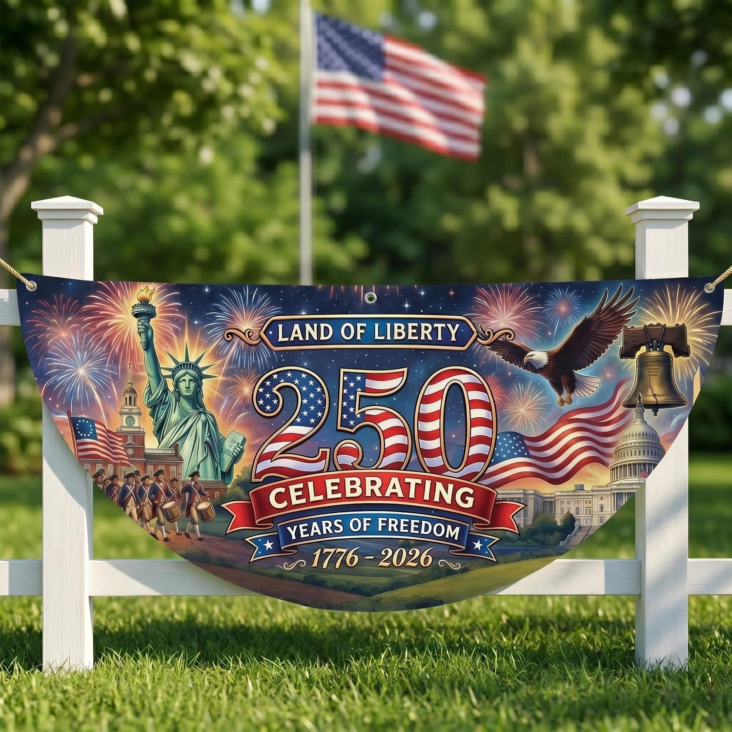USA 250th Anniversary Pleaing Bunting Flag, USA Semiquincentennial ...