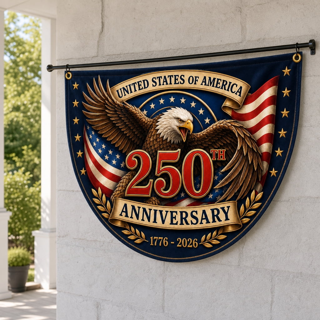 USA 250th Anniversary Semicircle Fence Flag Patriotic Decor - Walmart.com