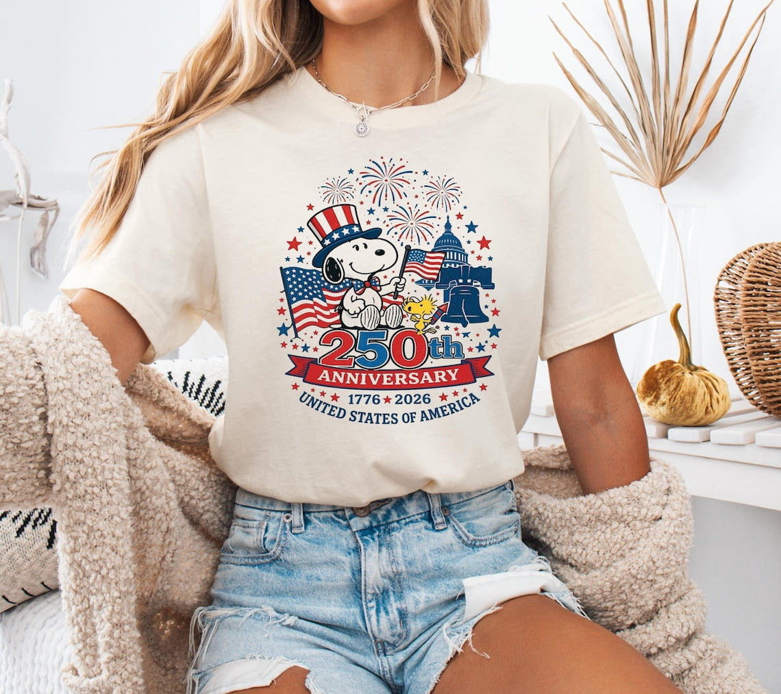 USA 250th Anniversary Shirt 1776-2026, Patriotic Cartoon Dog T-Shirt ...
