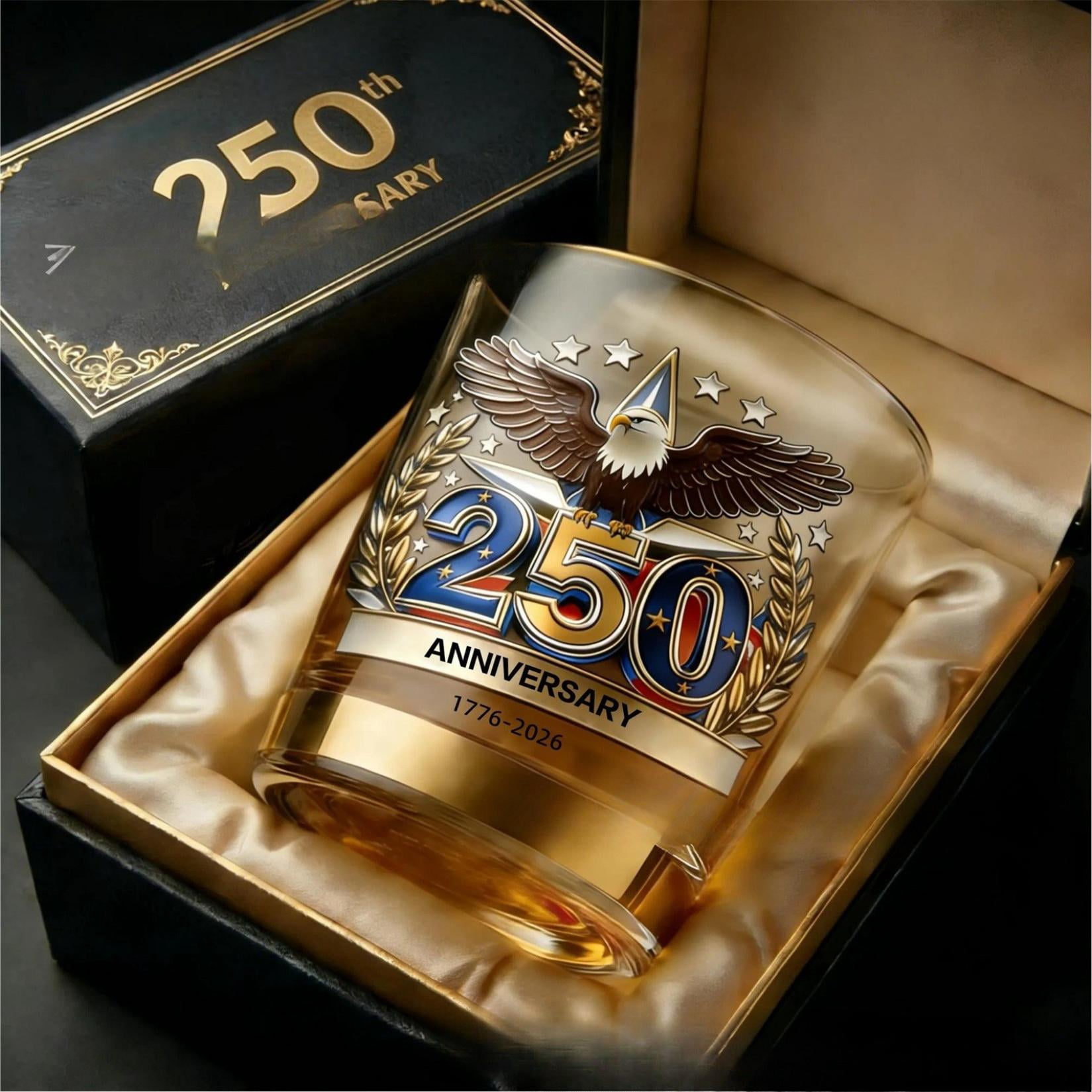 USA 250th Anniversary Whiskey Glass, America 250 Year Commemorative ...