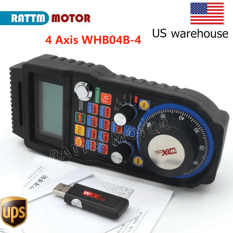 【USA】4 Axis MPG Wireless Handwheel USB Receiver MACH3 Control For CNC ...