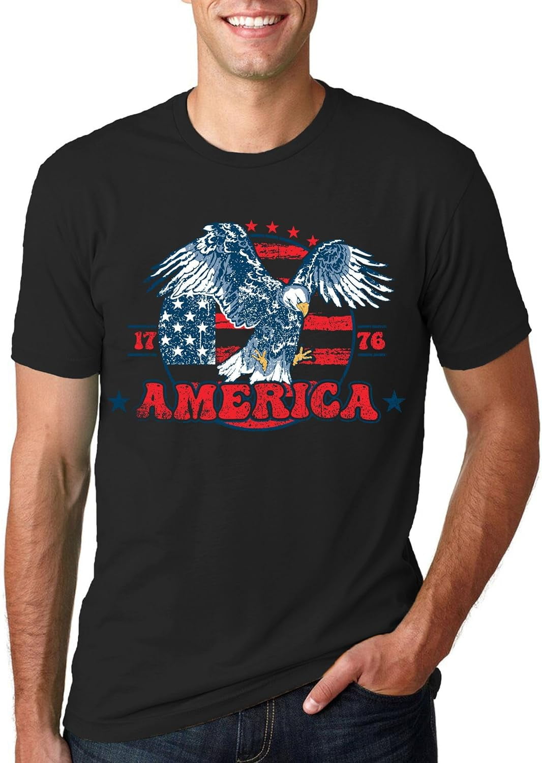 USA 4th of July Shirts for Men American Flag Short Sleeve Patriotic ...