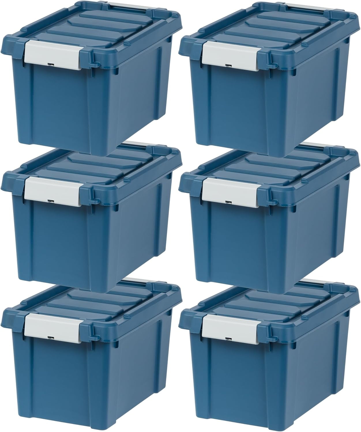 USA 5 Gallon Eco-Friendly Lockable Storage Bins with Lids, 6 Pack ...
