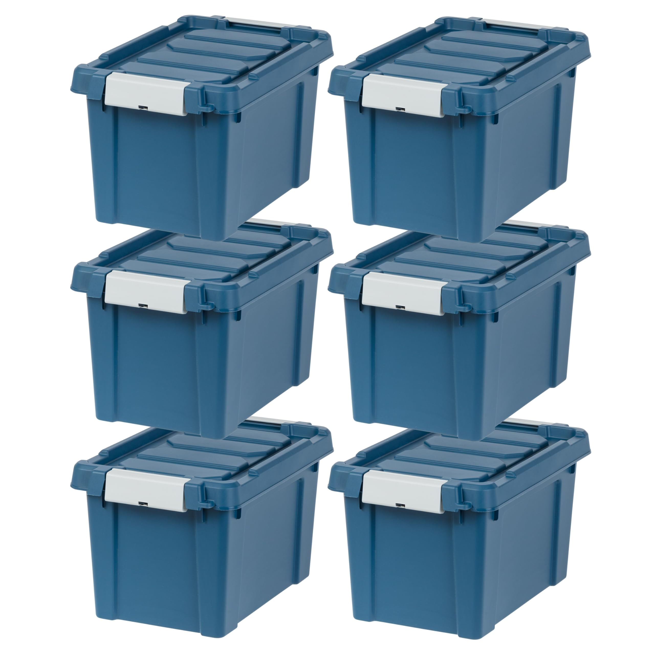 USA 5 Gallon Eco-Friendly Lockable Storage Bins with Lids, 6 Pack ...