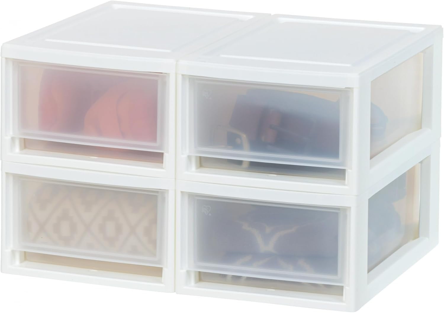 USA 6 Qt. Plastic Drawer Storage Organizer Stacking Drawers, 4-Pack ...