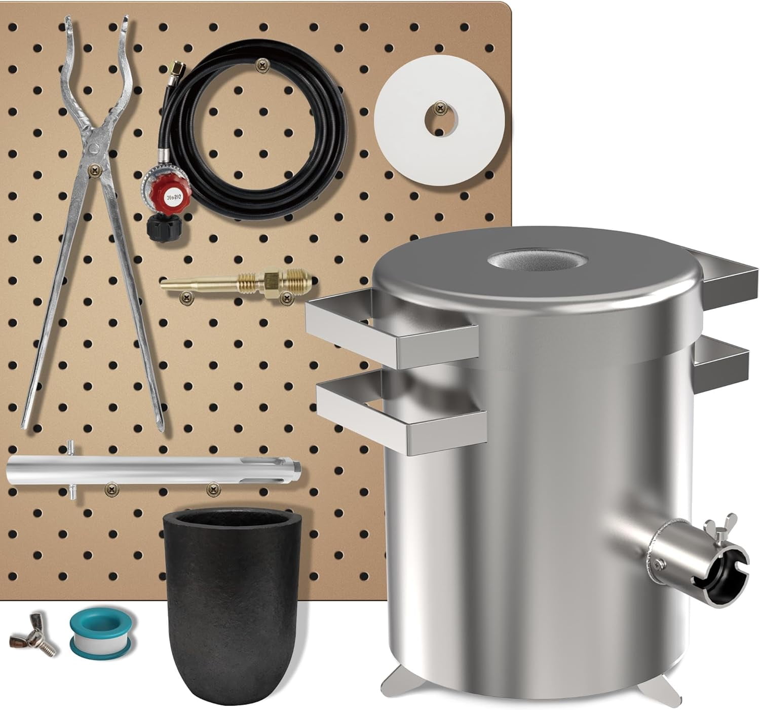 USA 6kg Gas Melting Furnace Propane Forge Kit 1400℃/2552℉ Full ...