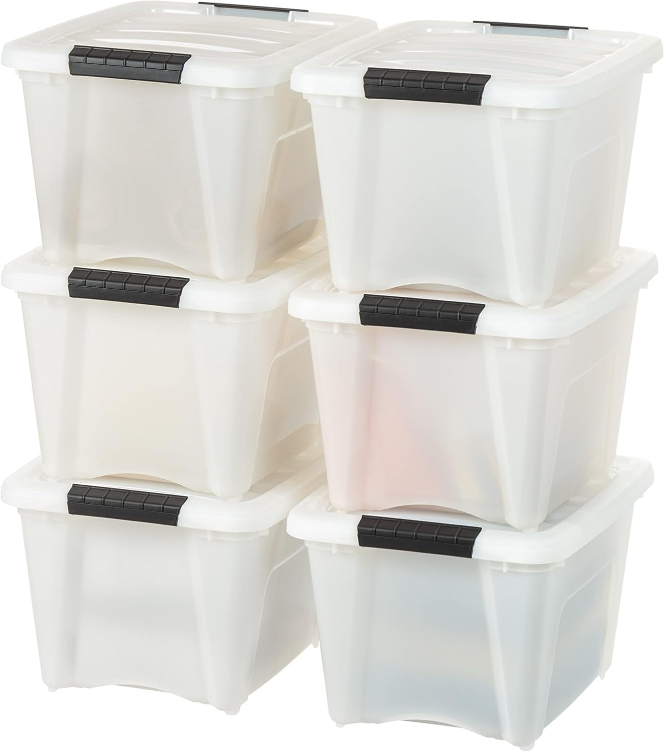 USA 72 Qt Stackable Plastic Storage Bins with Lids, 4 Pack - BPA-Free ...
