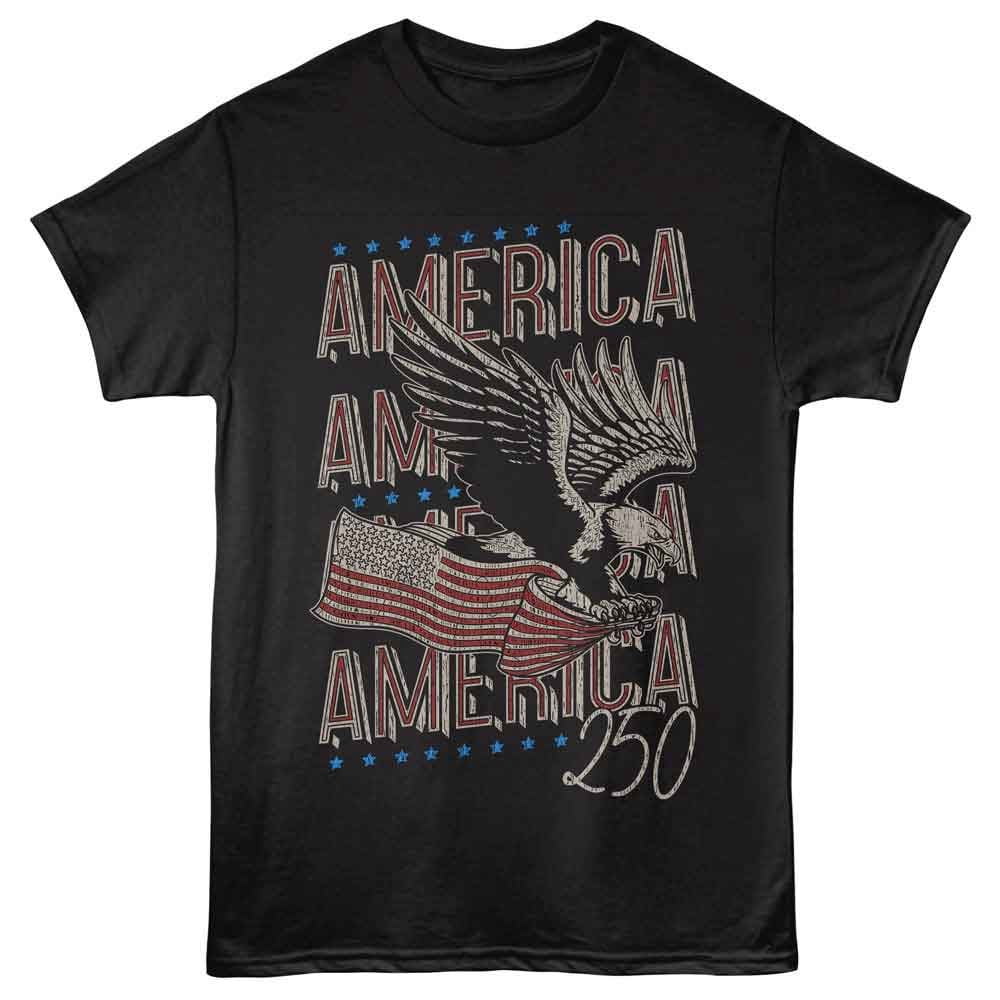 USA America Eagle 250 Years 1776 - New Black Cotton T-Shirt - Walmart.com