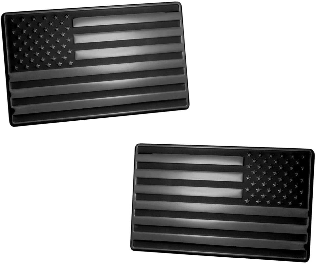USA American 3D Metal Flag Auto Emblem for Cars Trucks 2pcs Forward and ...