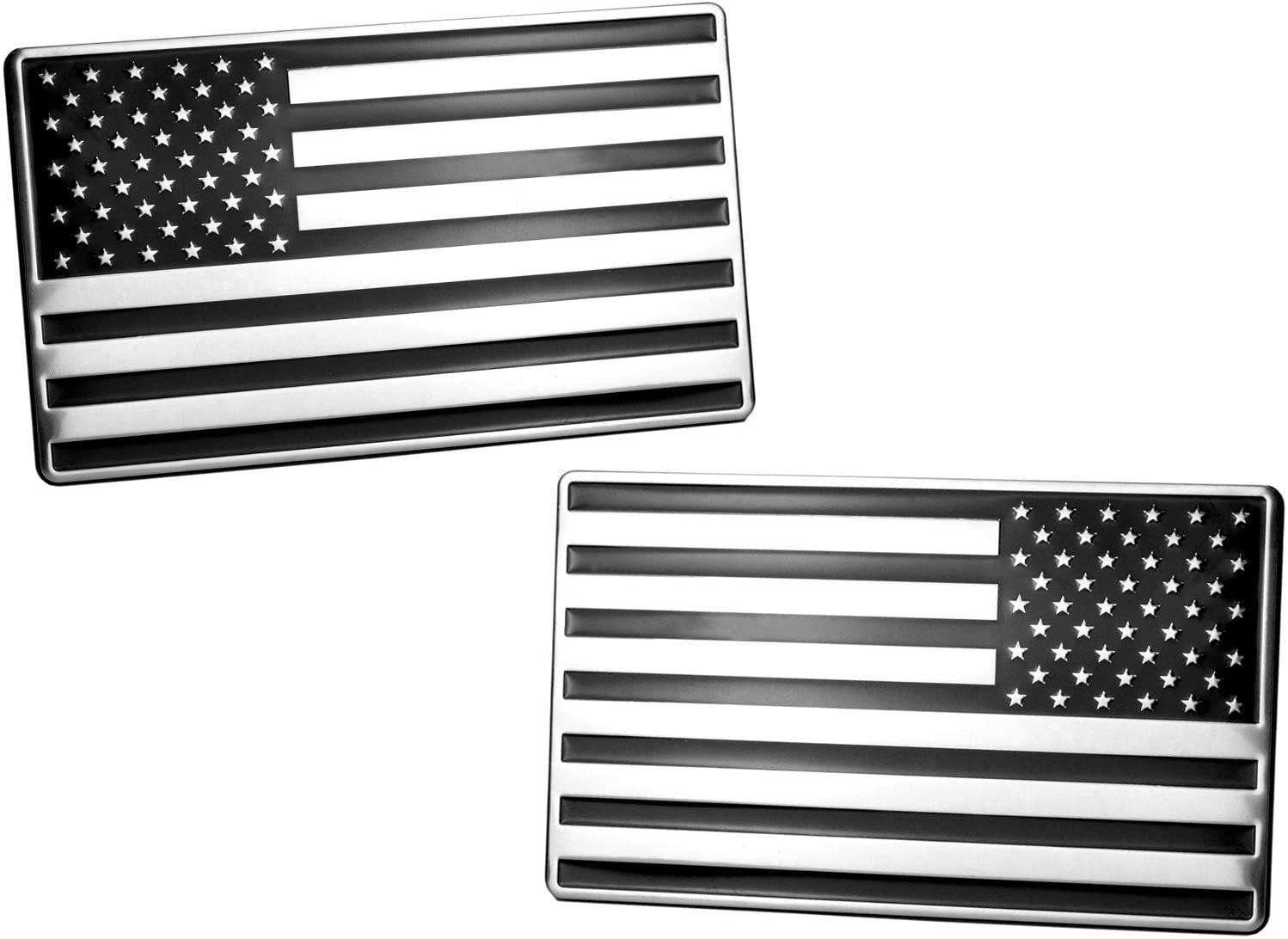 USA American 3D Metal Flag Auto Emblem for Cars Trucks 2pcs Forward and ...